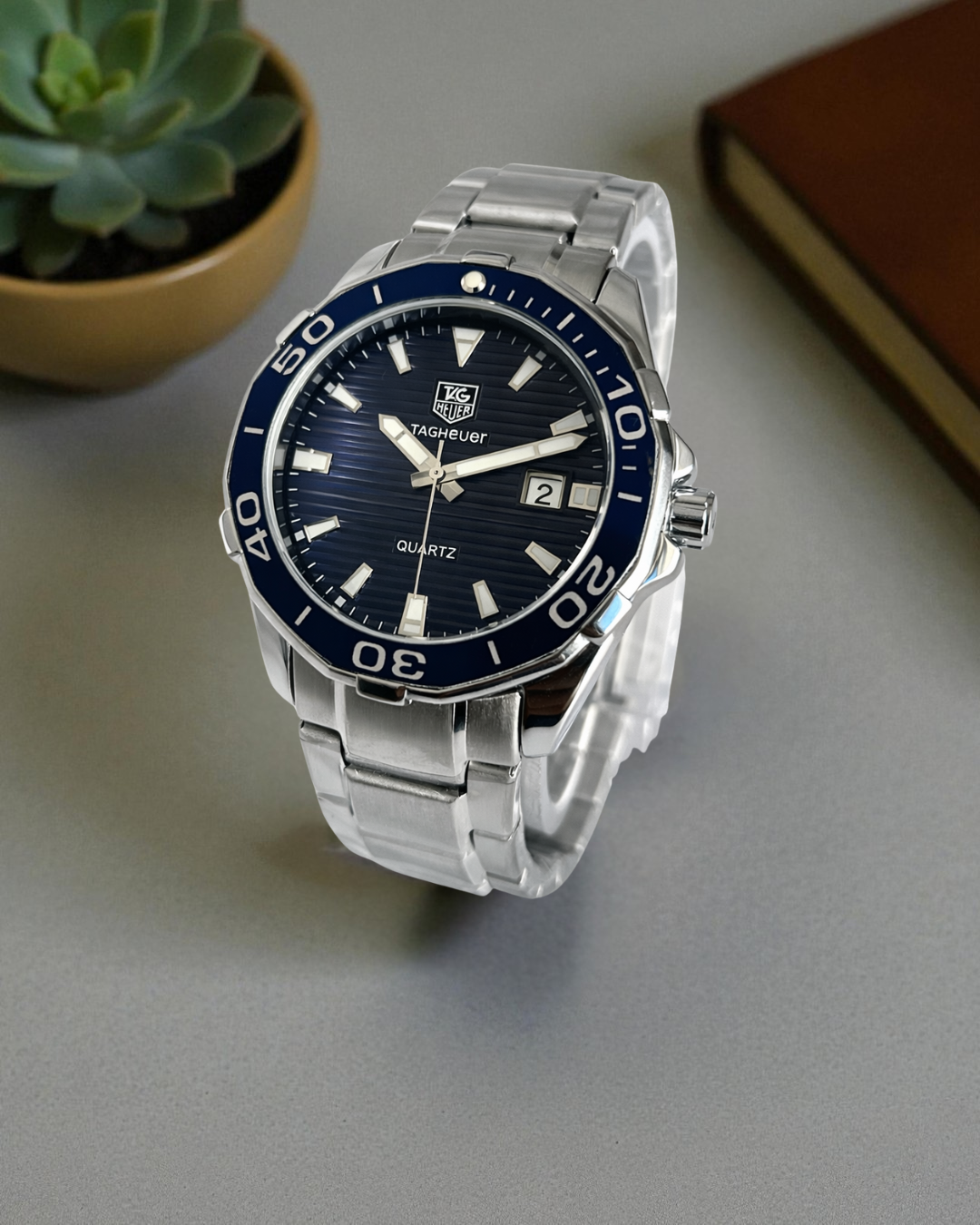 Tag Heuer Aquaracer Silver Chain Blue Bezel Blue Dial | Urban Shop PK