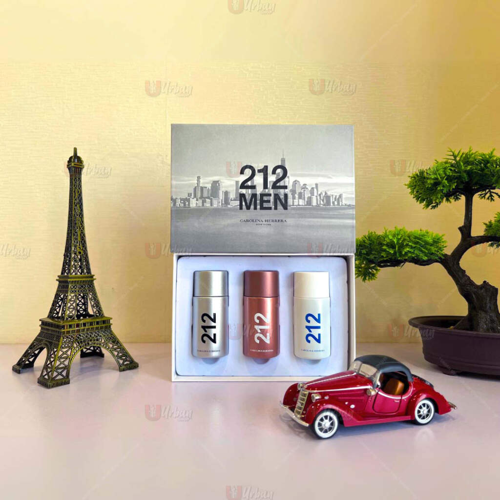 Carolina Herrera 212 Mens 3 in 1 Perfume Gift Set (3 × 30ml) | Urban ...